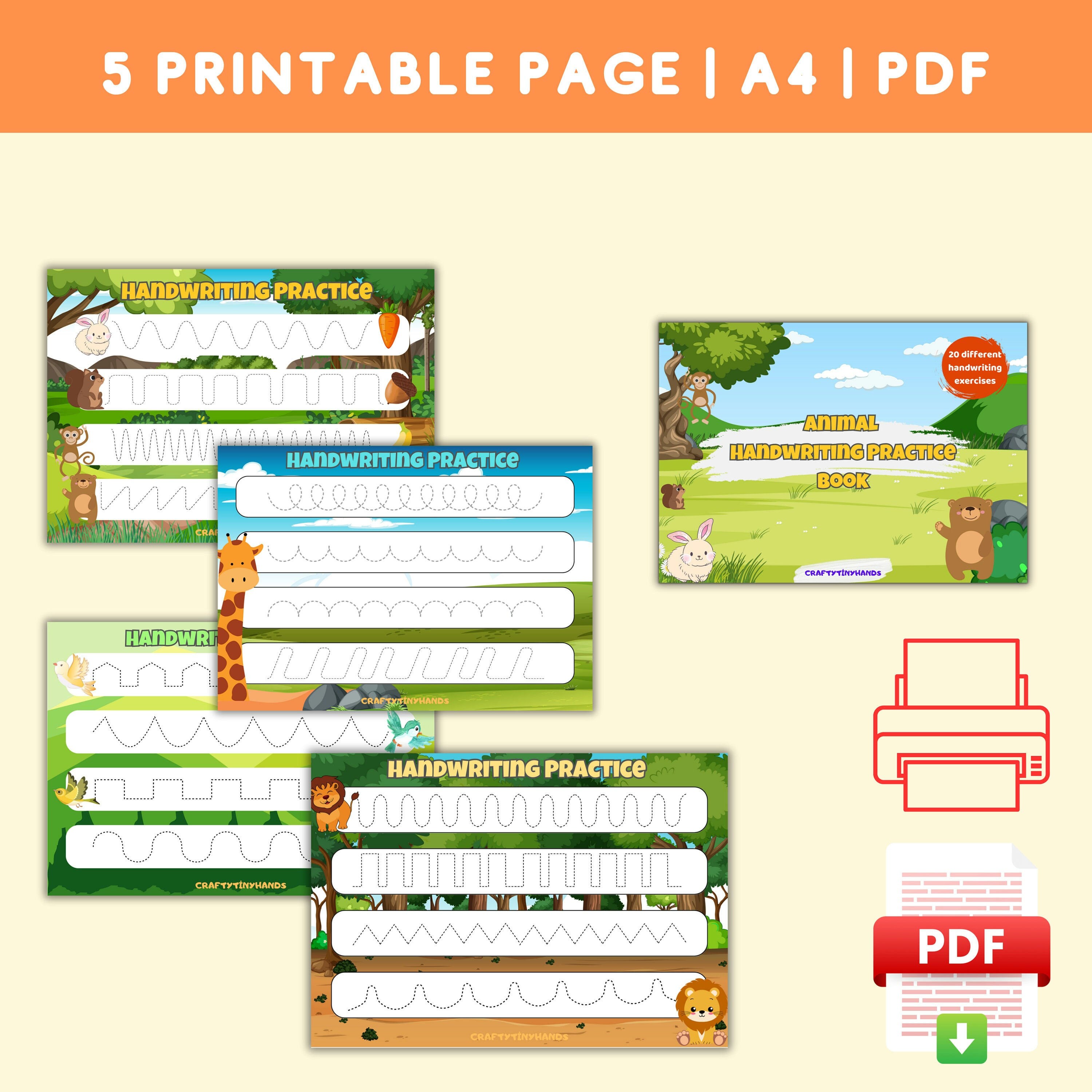 Printable Handwriting Workbook: Kids Skill Development (A4 PDF) - Etsy