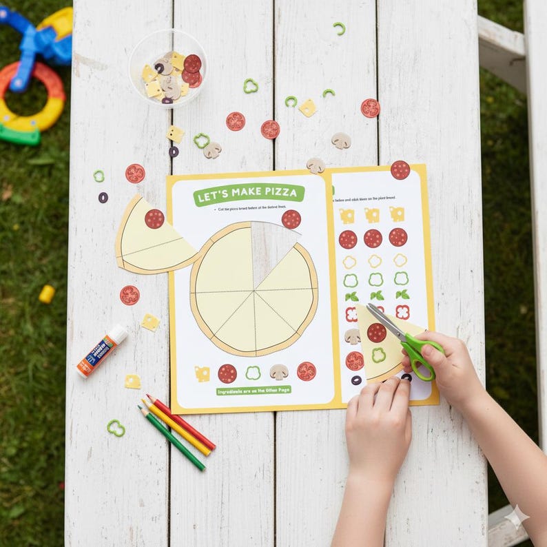 Printable Kids Pizza Craft Activity, Cut and Paste Preschool A4 Digital ...