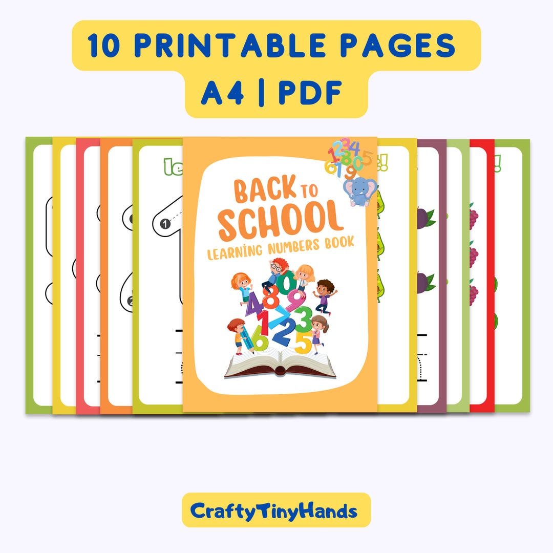 Number Writing Practice Book: Printable Learning 1-10 Pages (A4 PDF) - Etsy