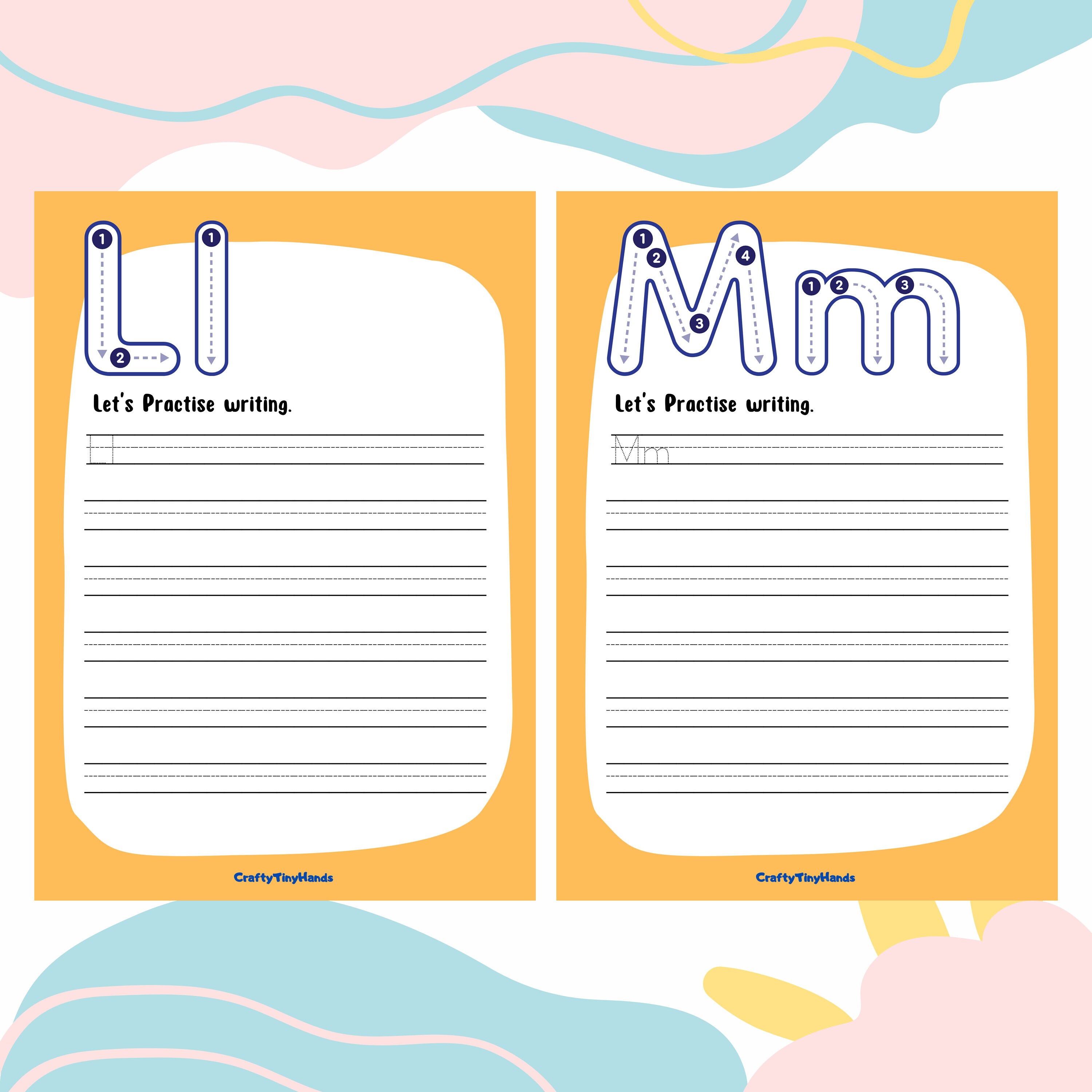 Alphabet Writing Printable Workbook for Kids, Kids Writing Practice ...