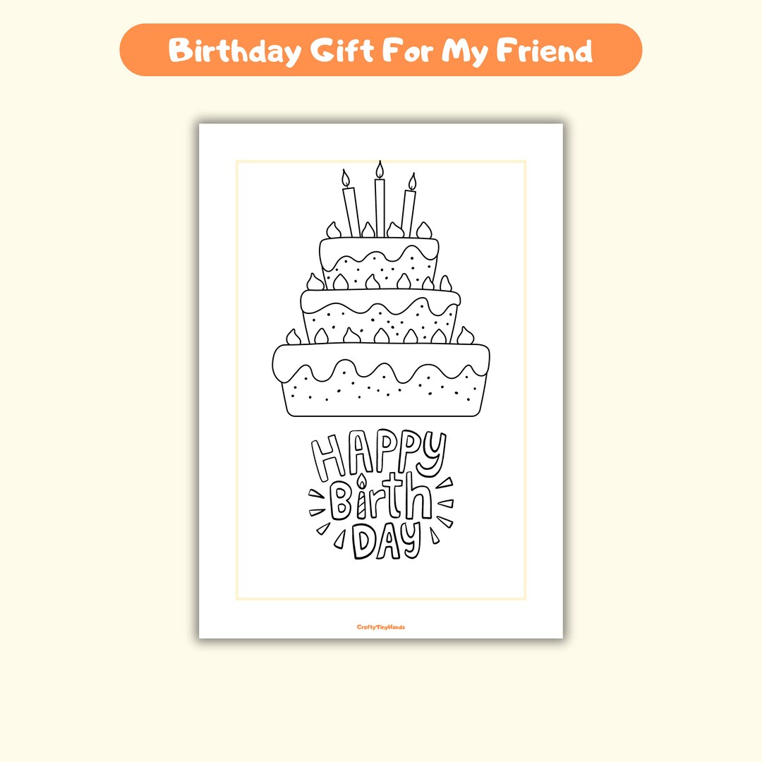 Printable Birthday Party Coloring Sheet, Party Favor Mini Coloring ...