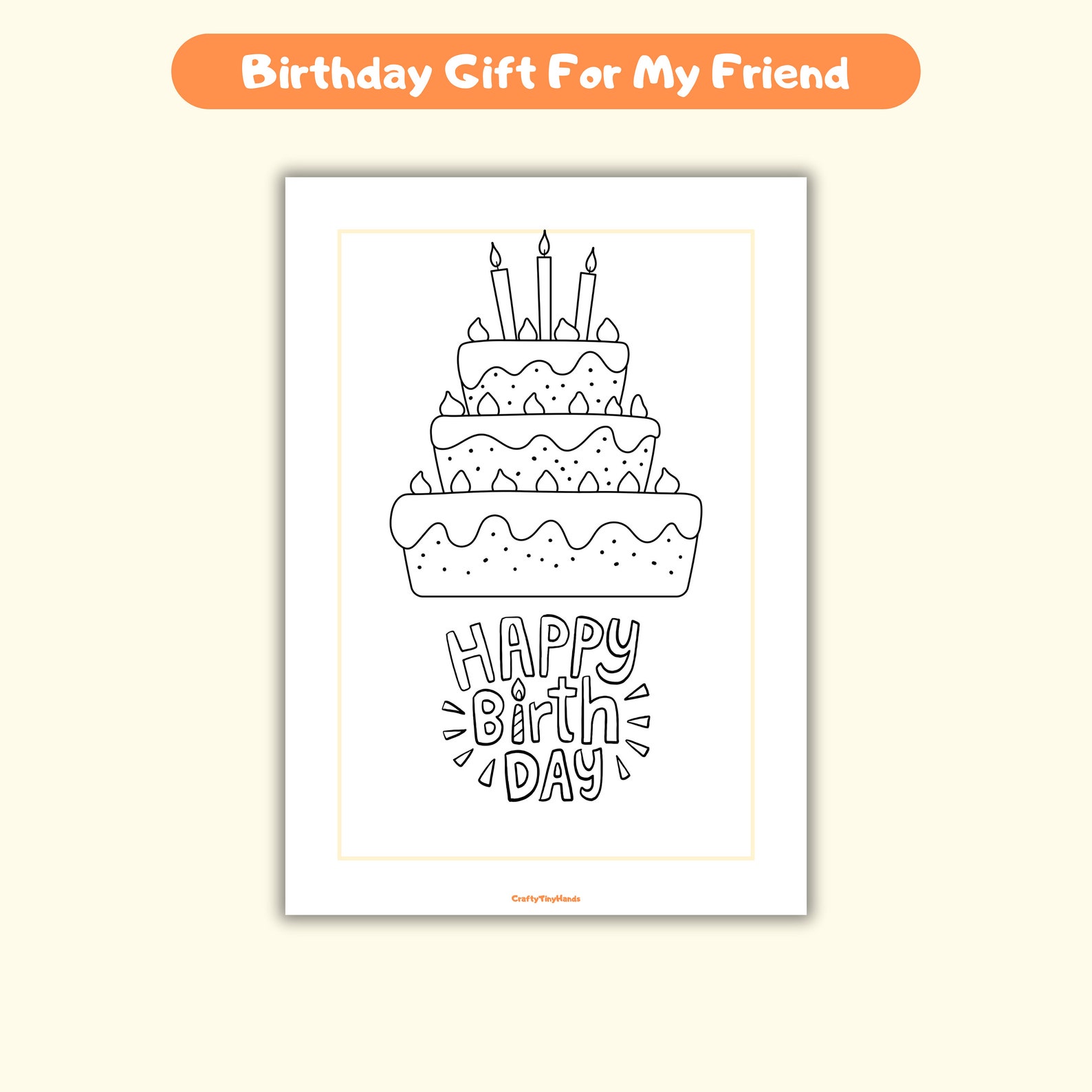 Printable Birthday Party Coloring Sheet, Party Favor Mini Coloring ...