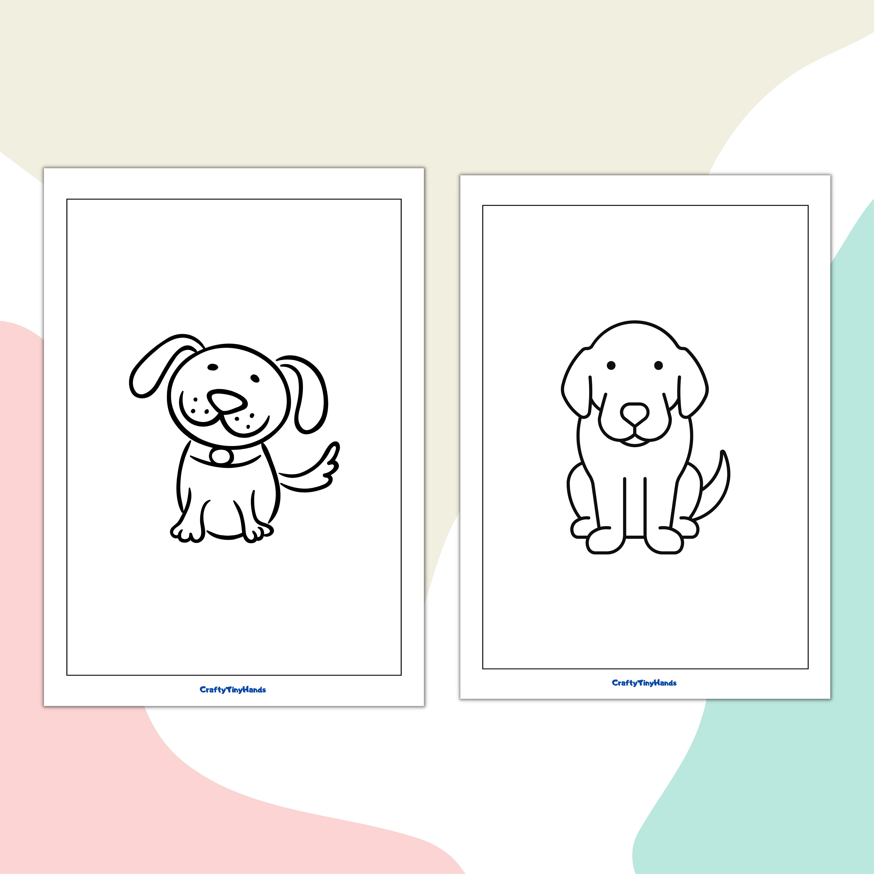 Printable Dog Coloring Book for Kids, Printable Dog Book for Kids ...