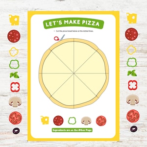 Pizza Cut and Paste Activity: Fun Learning Game (PDF) - Etsy