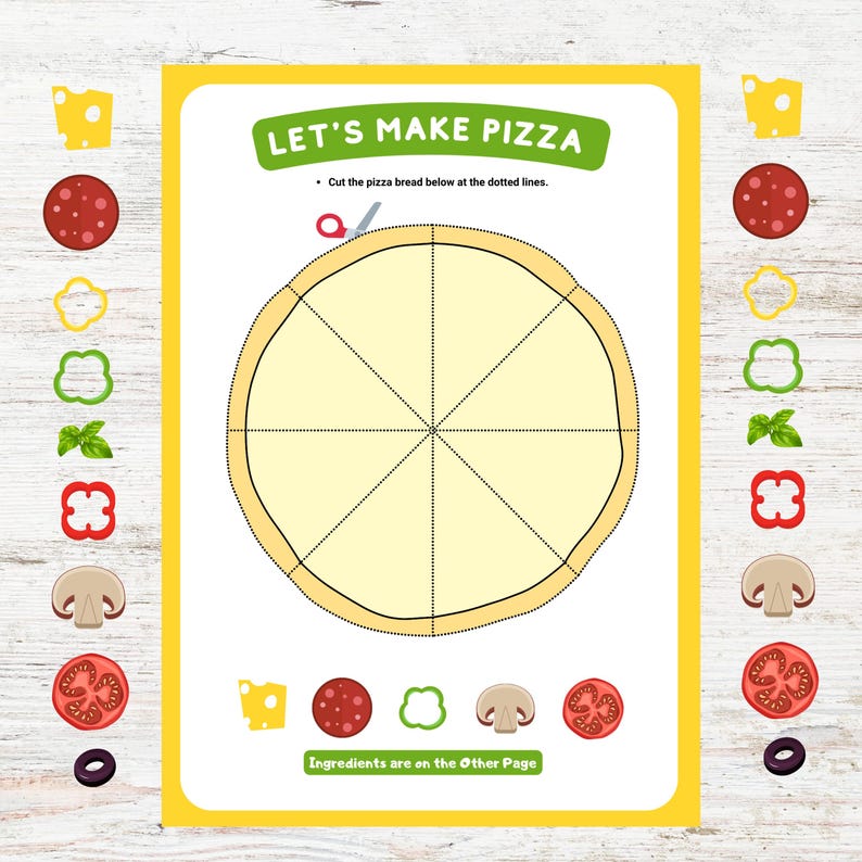 Printable Let's Make Pizza - Educational Cut and Paste Activity | PDF ...