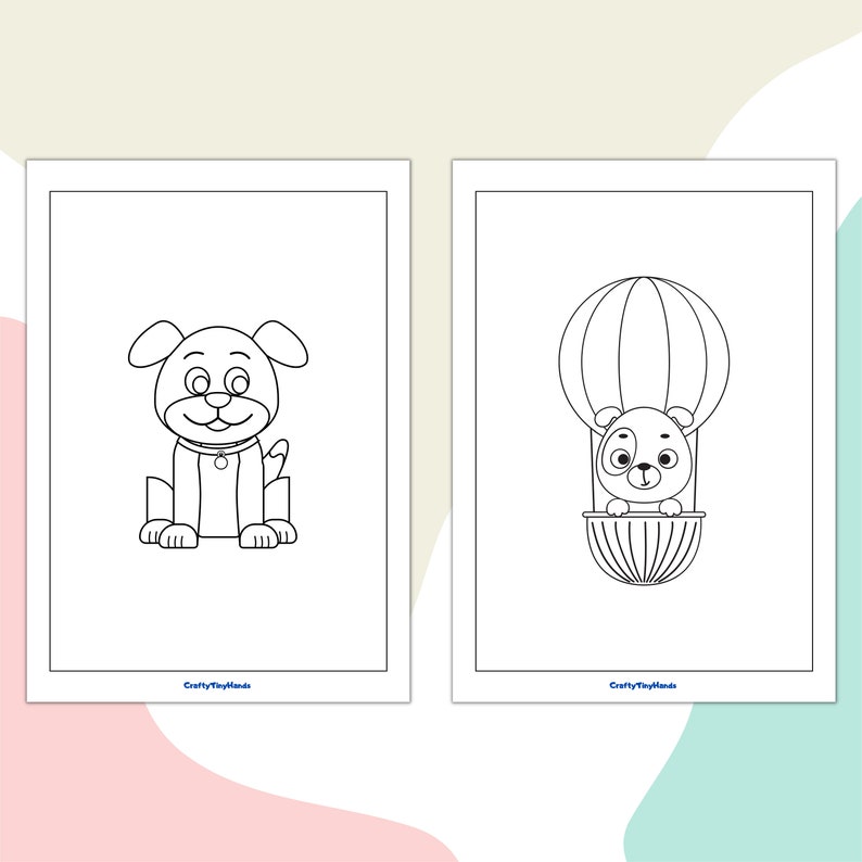 Printable Dog Coloring Book for Kids, Printable Dog Book for Kids ...