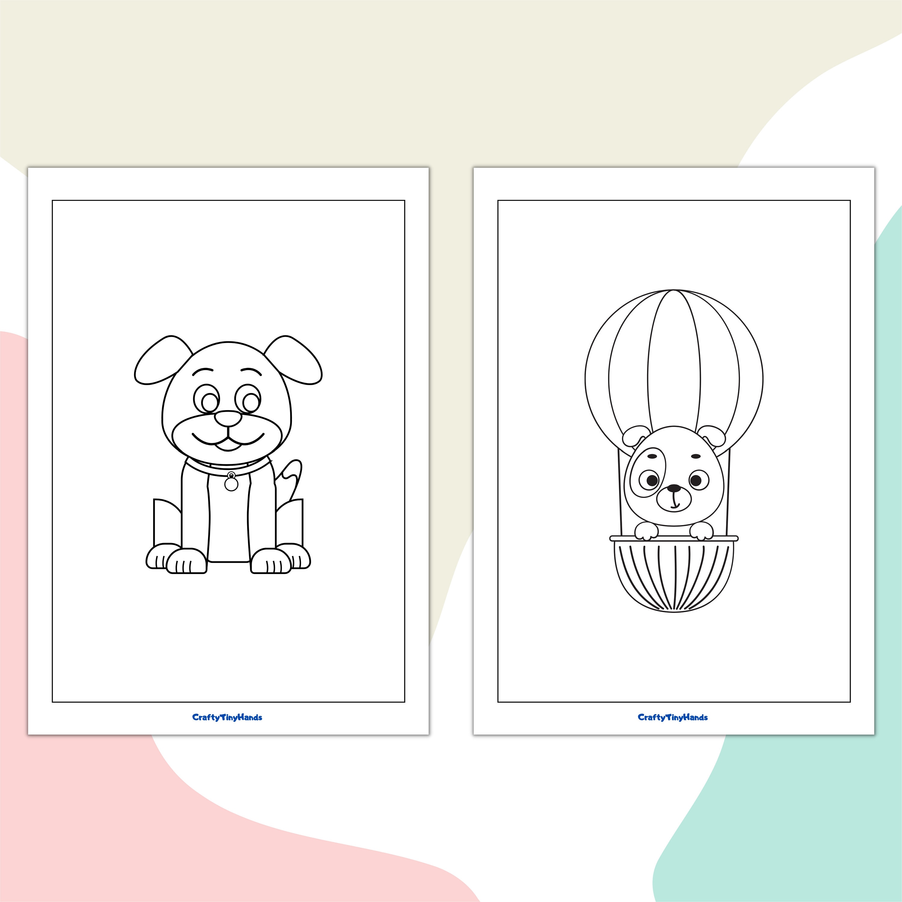 Printable Dog Coloring Book for Kids, Printable Dog Book for Kids ...