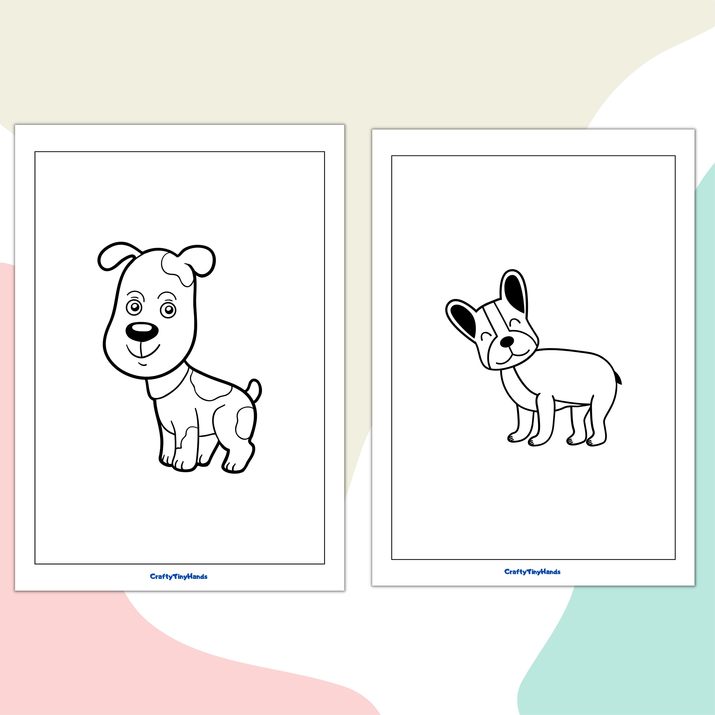 Printable Dog Coloring Book for Kids, Printable Dog Book for Kids ...