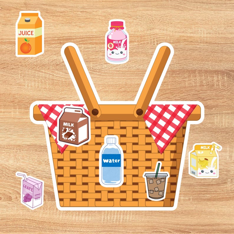 Picnic Cut & Paste Printable, Summer Preschool, Kindergarten Activity ...