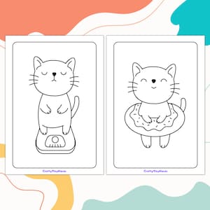 Whiskers and Tails: A Cat Coloring Book for Kids, Printable Coloring ...