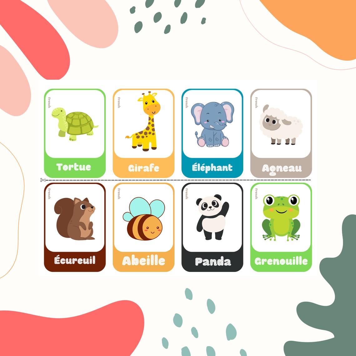 Printable Flashcards 24 English, German, and French Animal Flashcards ...