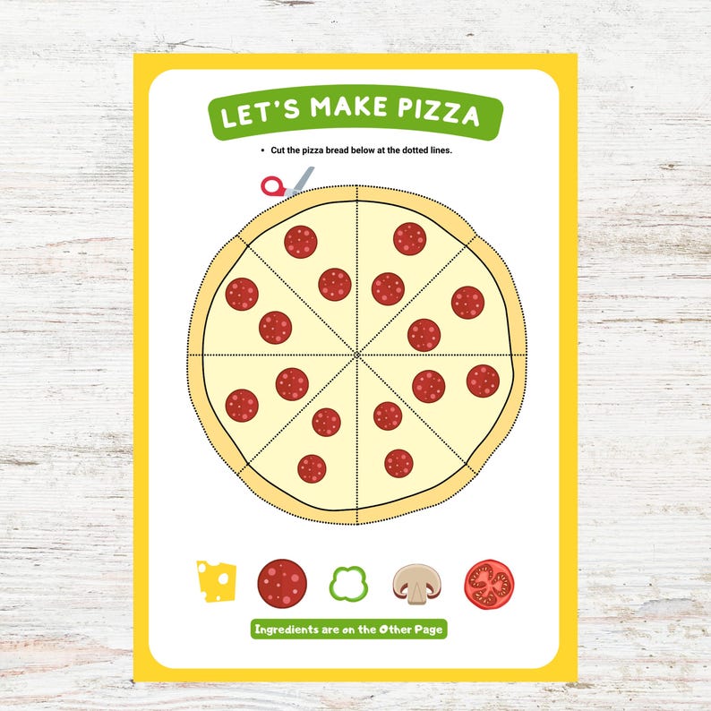 Printable Let's Make Pizza - Educational Cut and Paste Activity | PDF ...