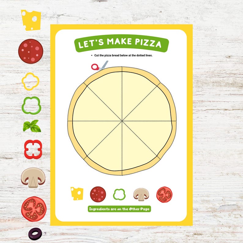 Printable Let's Make Pizza - Educational Cut and Paste Activity | PDF ...