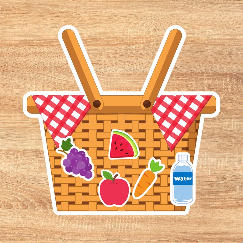 Picnic Activity: Cut and Paste Worksheet for Kids (A4 PDF) - Etsy