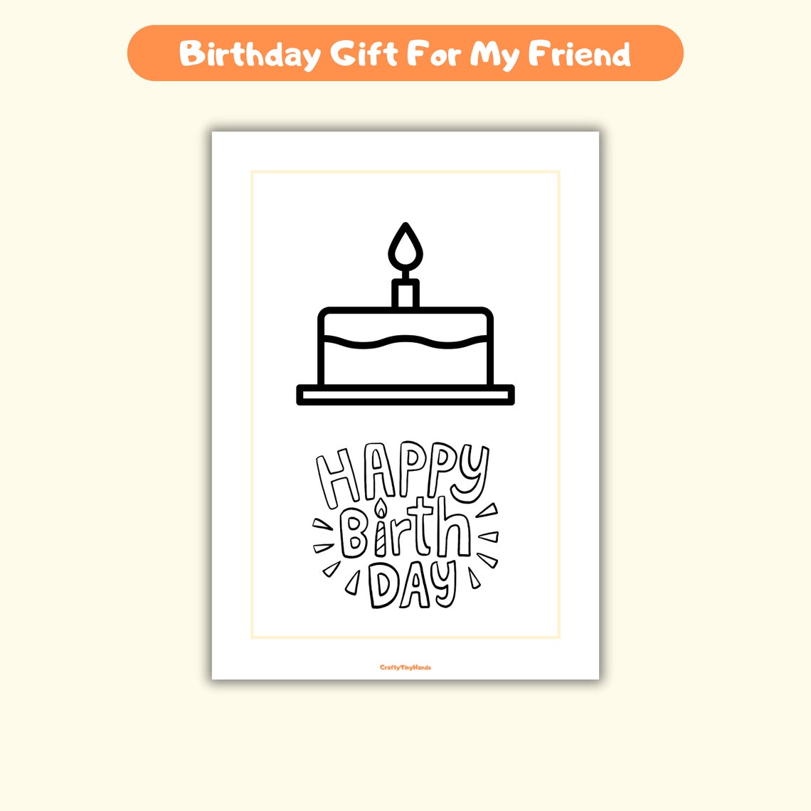 Birthday Cake Coloring Pages: Kids Party Activity (printable PDF) - Etsy