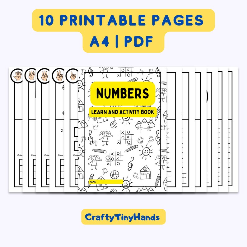 Printable Numbers Activity Book for Kids, 10 Fun Pages to Learn & Trace ...