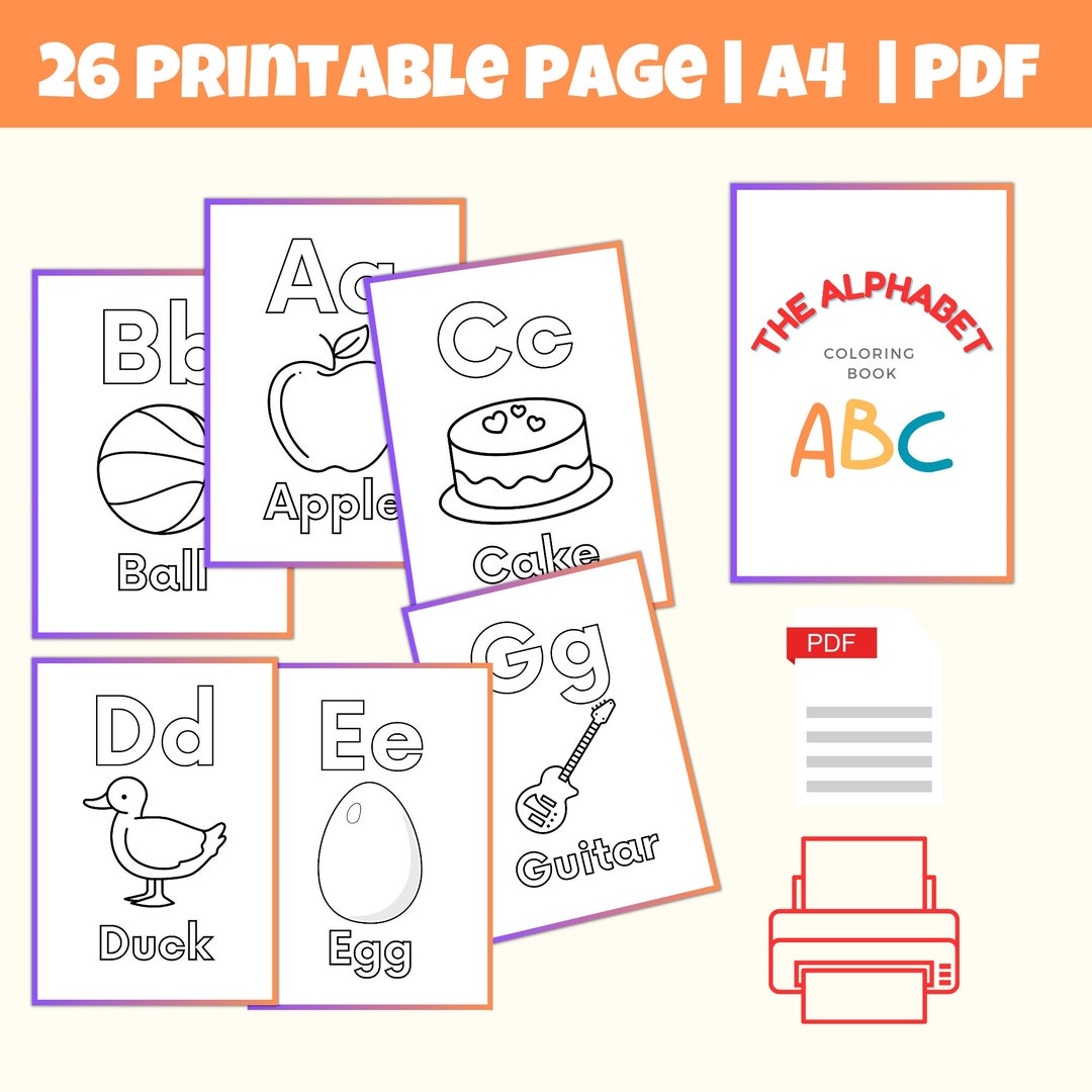Printable Alphabet Coloring Book for Kids, 26 Fun ABC Pages ...