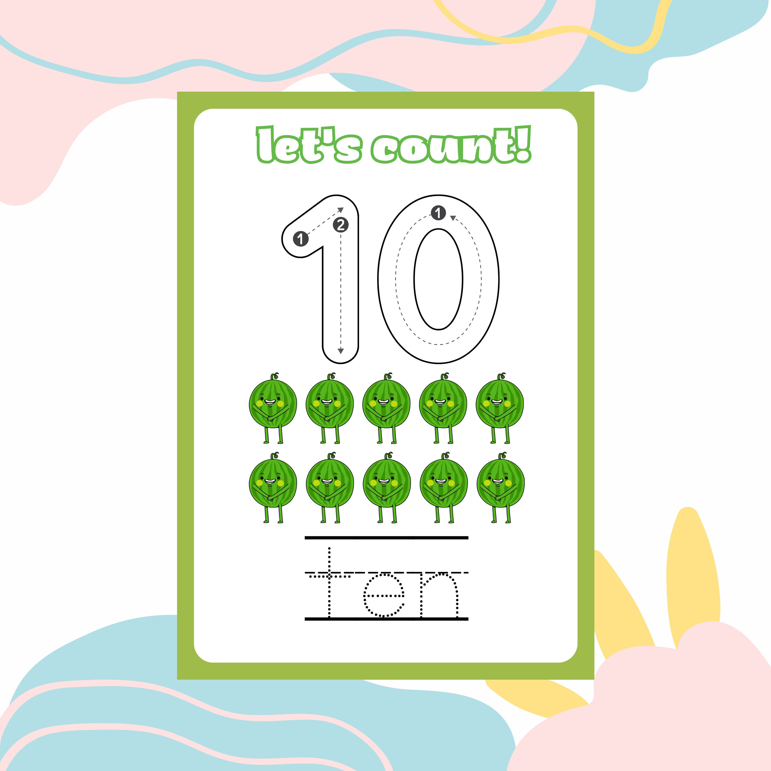 Printable Number Writing Fun Book: Printable Learning 1 to 10 Workbook ...