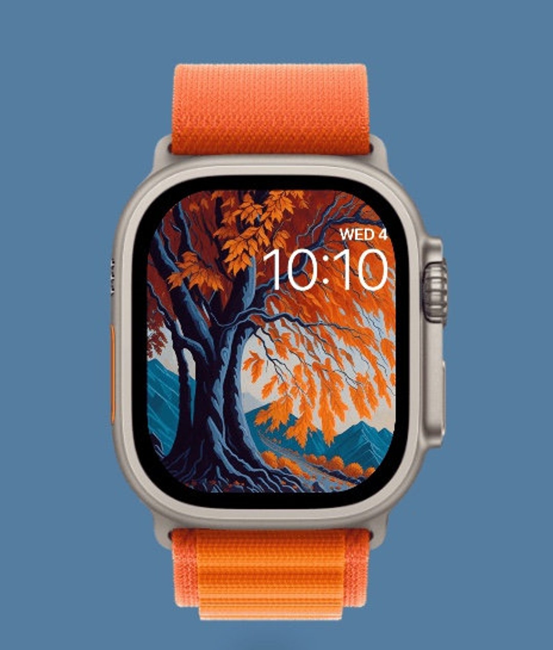 Apple Watch Wallpaper, A Dark Tree of Red Fall Autumn Leaves on the ...