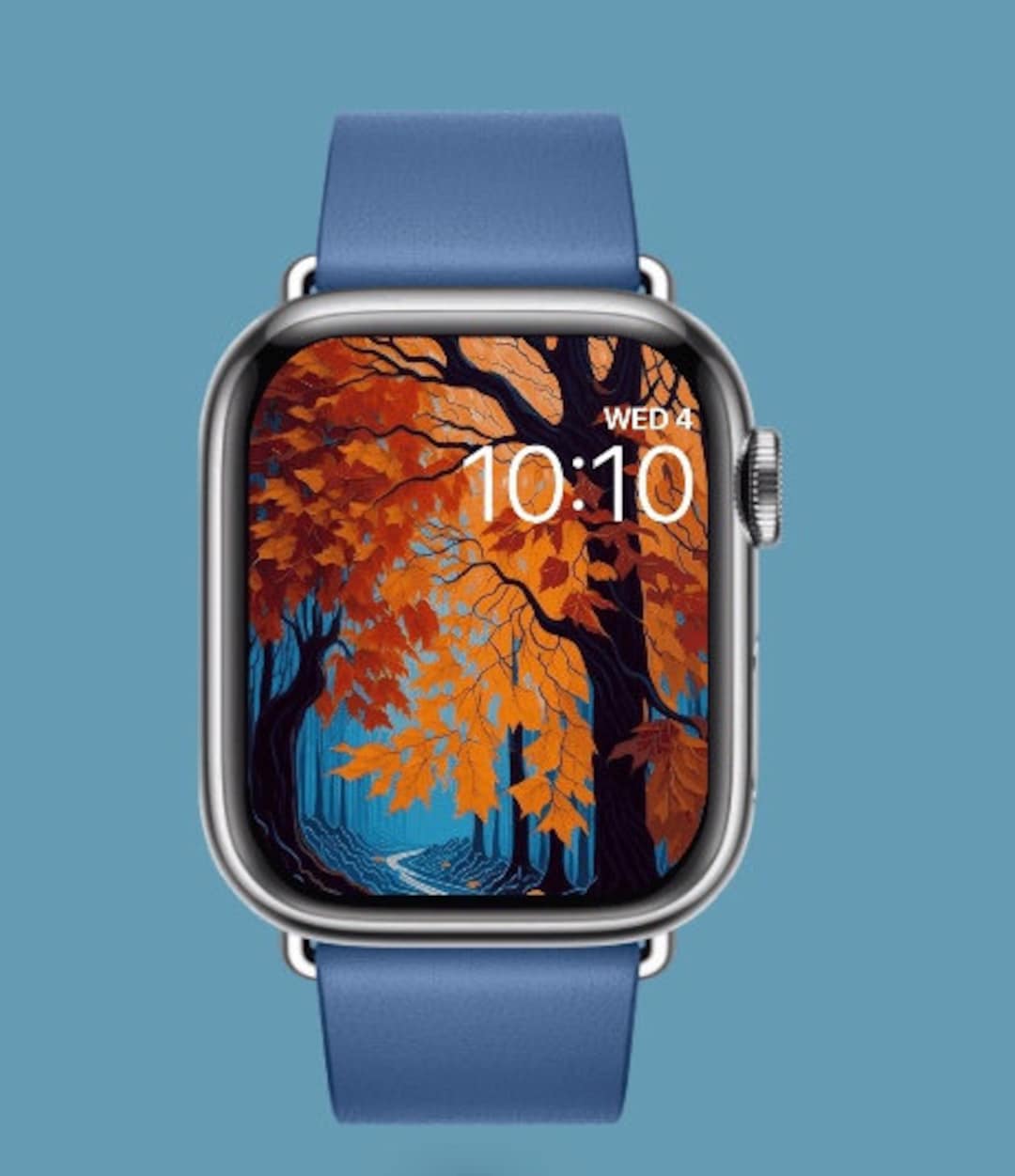 Apple Watch Wallpaper, Autumn Landscape of Red Fall Autumn Leaves in a ...