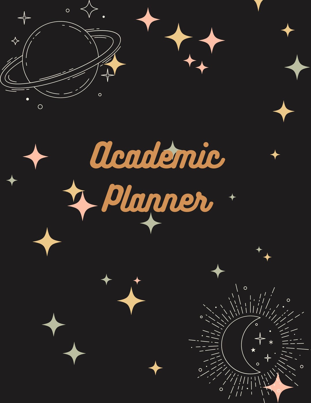 Minimalist Digital Academic Planner| Printable Digital Journal Pages - Etsy