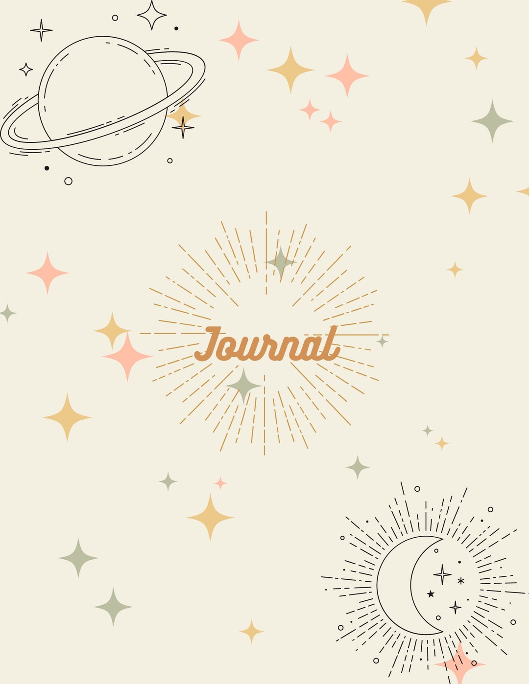 Minimalist Digital Journal| Blank Notebook Digital Printable Journal ...