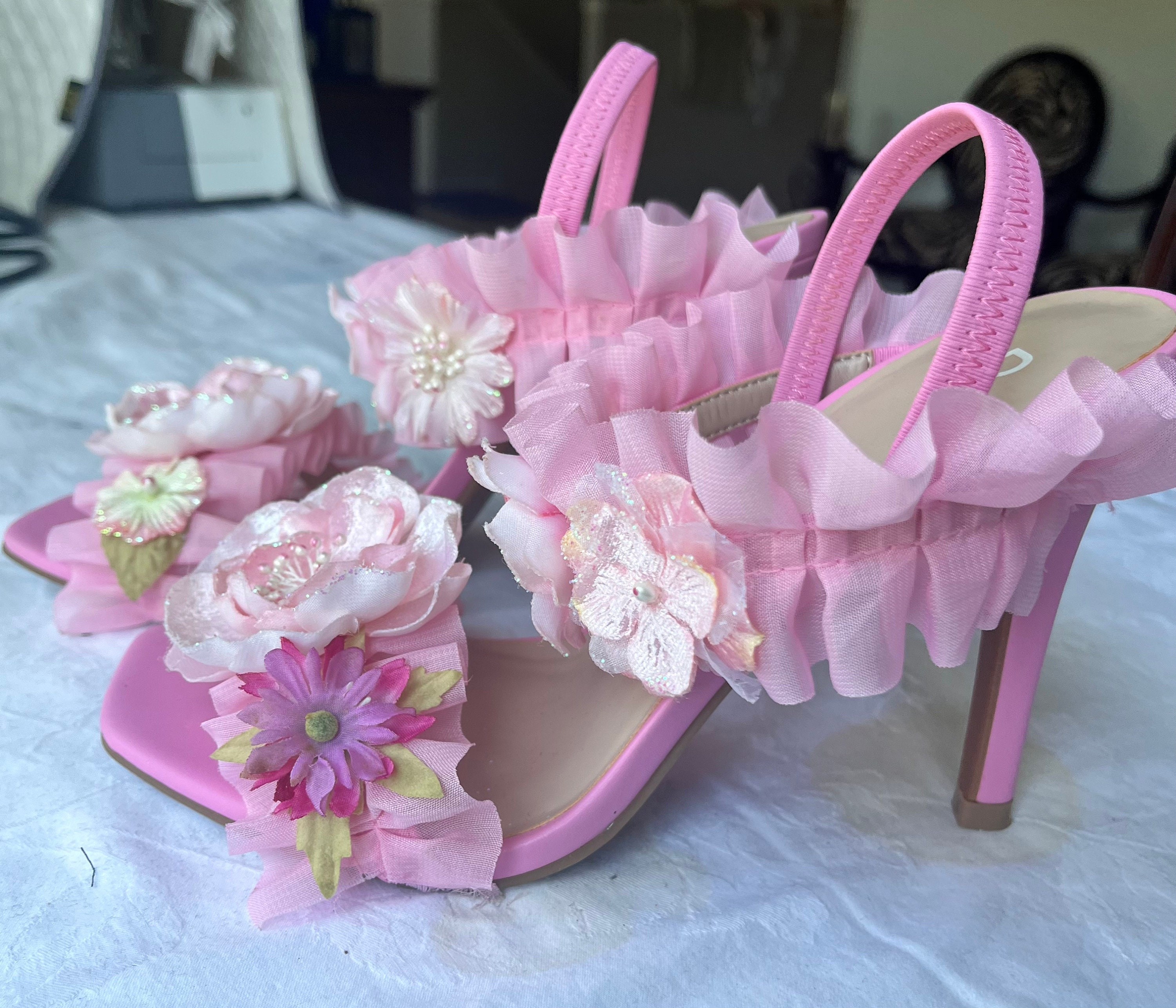 Aesthetic, Pink, Heels, High Heels, Floral, Flower, Prom, Homecoming ...