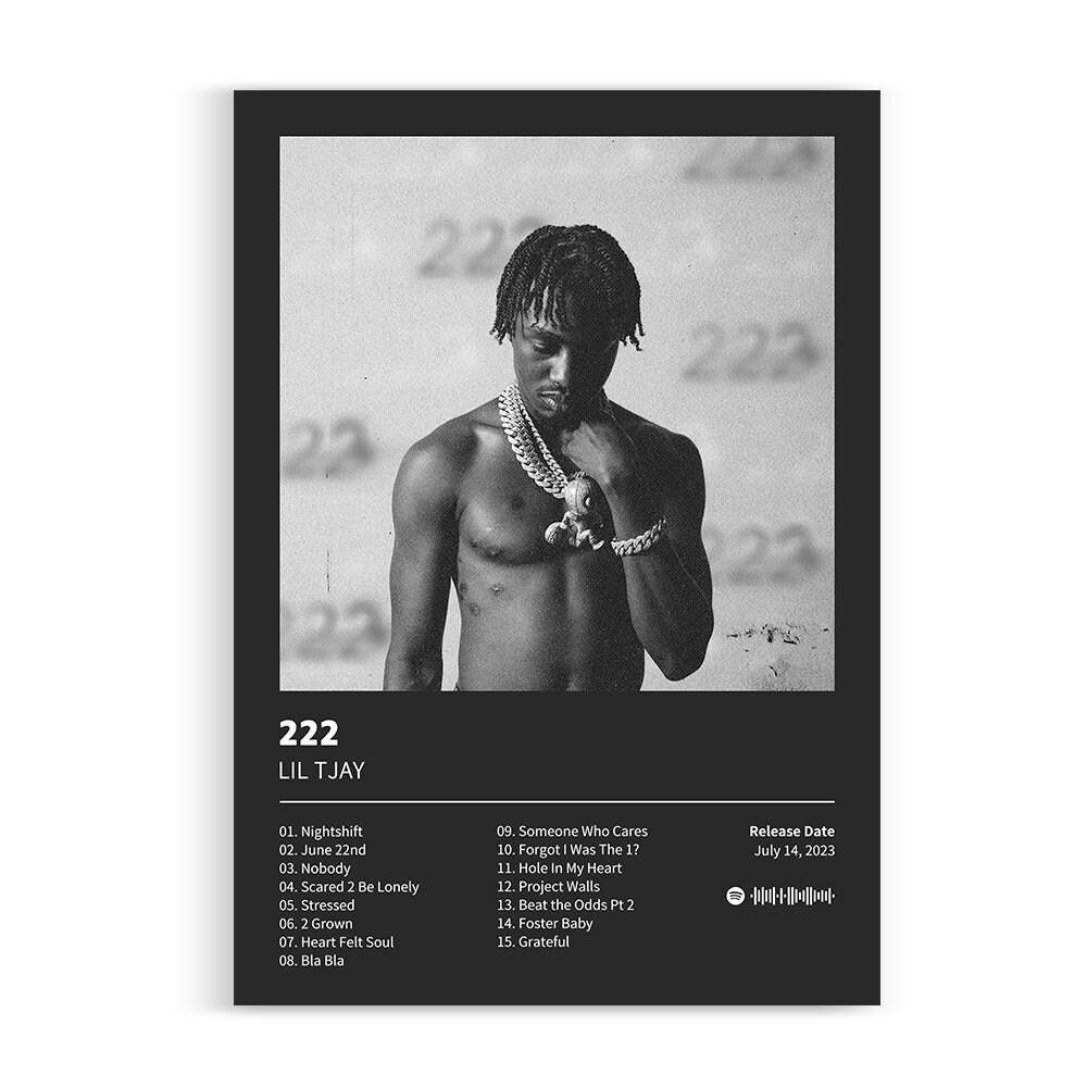 222 - Lil Tjay Music Album Custom Posters, Album Tracklist Poster ...