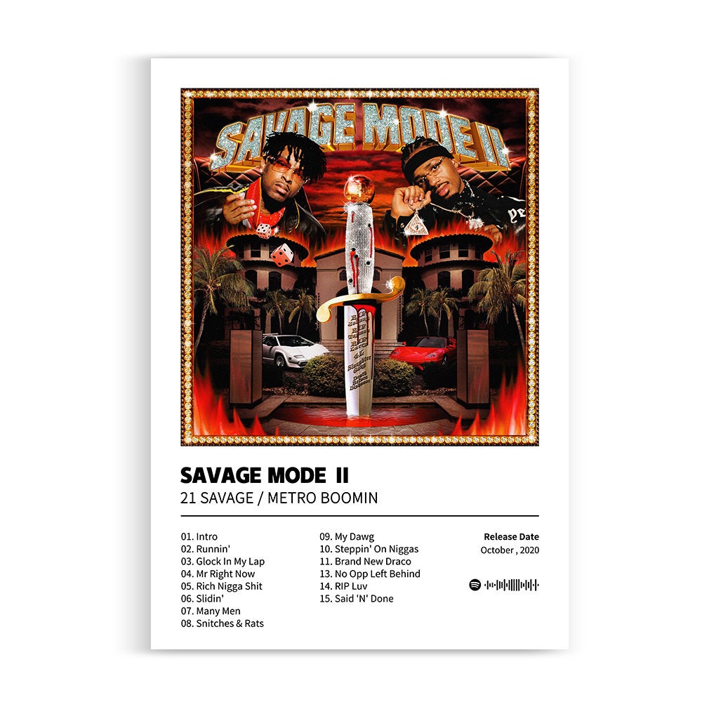Savage Mode 2 - 21 Savage / Metro Boomin Album Custom Posters - Album ...