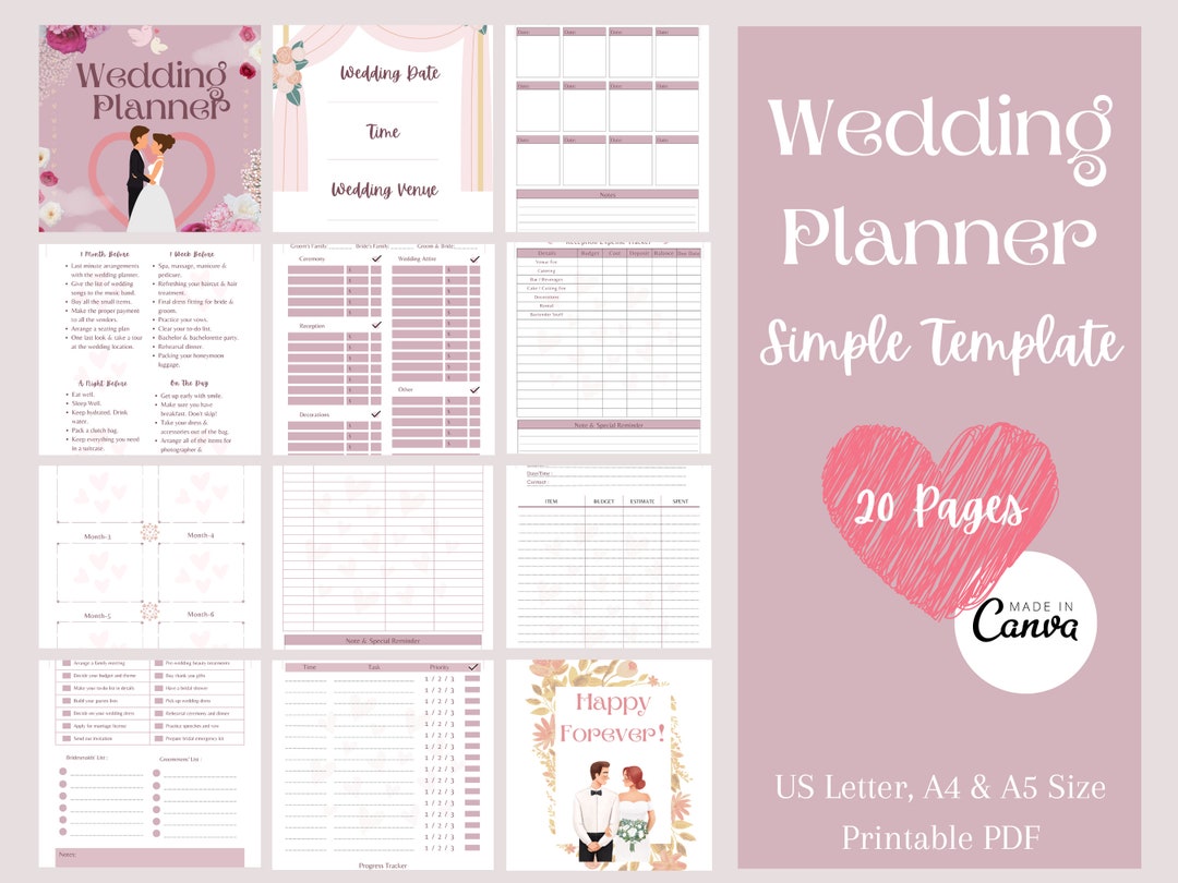 Wedding Planner Template | Printable Wedding Planner | Wedding Planner ...