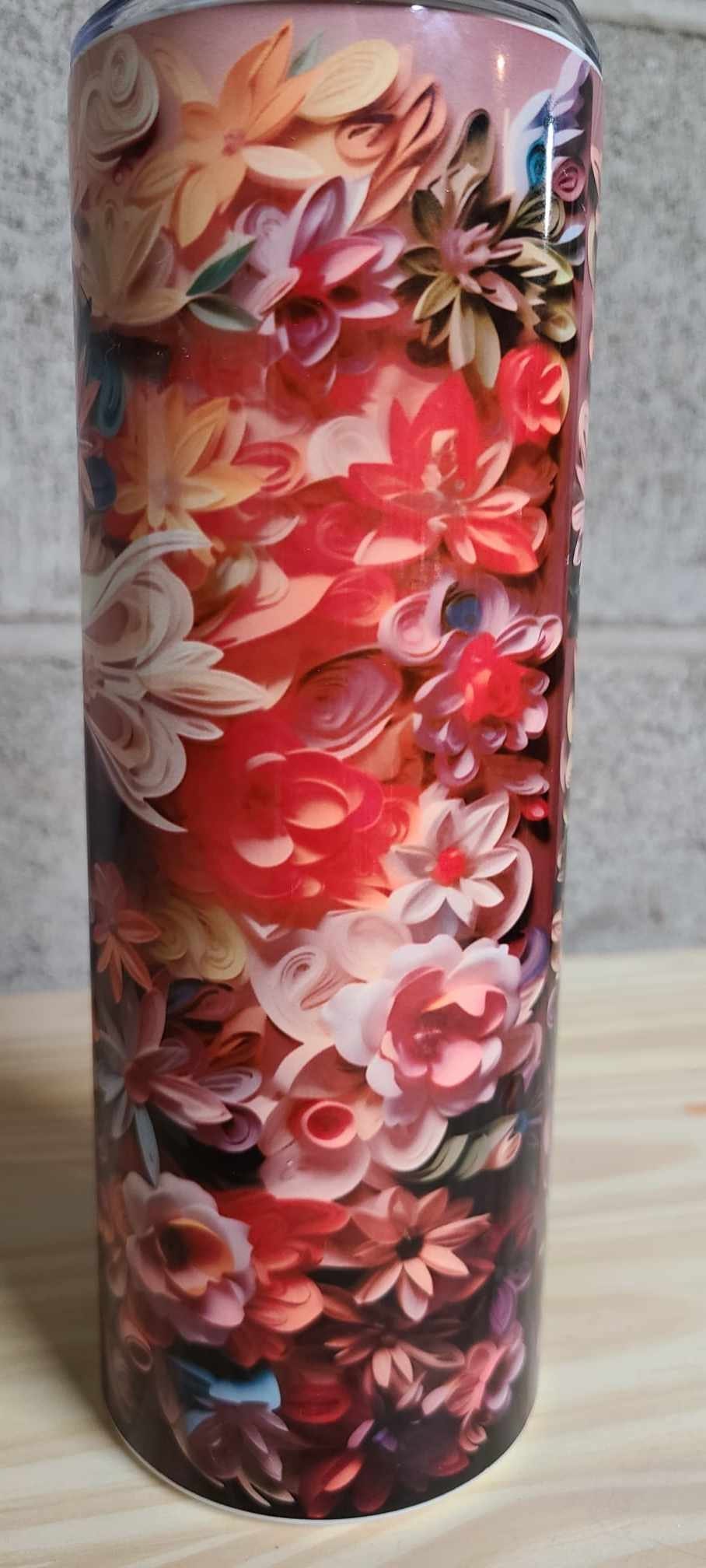 3D Paper Cross and Fall Florals Stainless 20 Oz Skinny Tumbler - Etsy