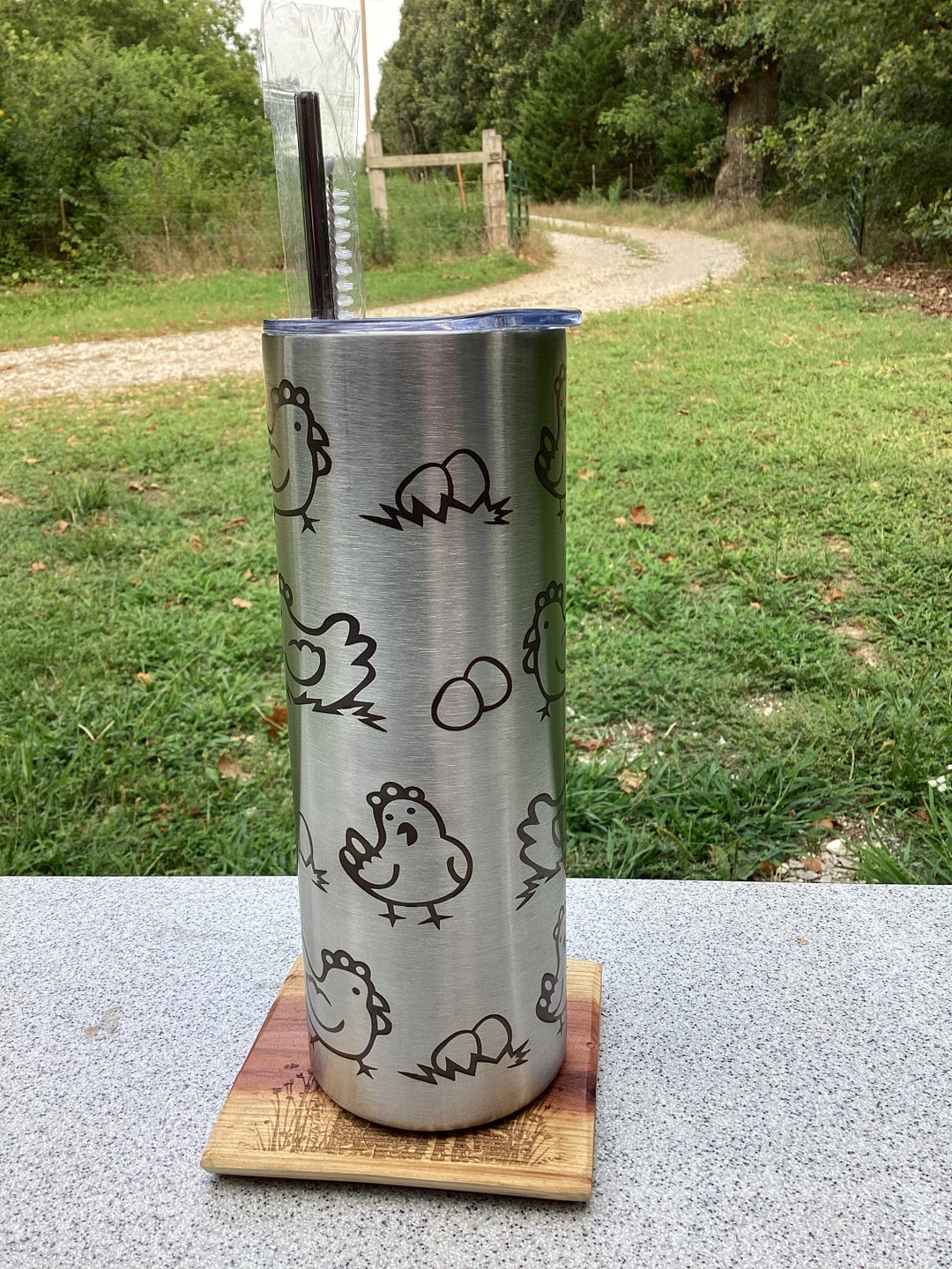 Laser Engraved Fun Chicken Skinny Tumbler - Etsy
