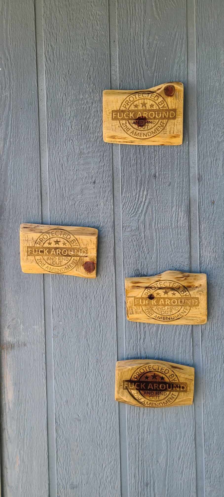 Laser Engraved Raw Rustic Cedar 2nd Amendment R-rated Wall Hanging ...