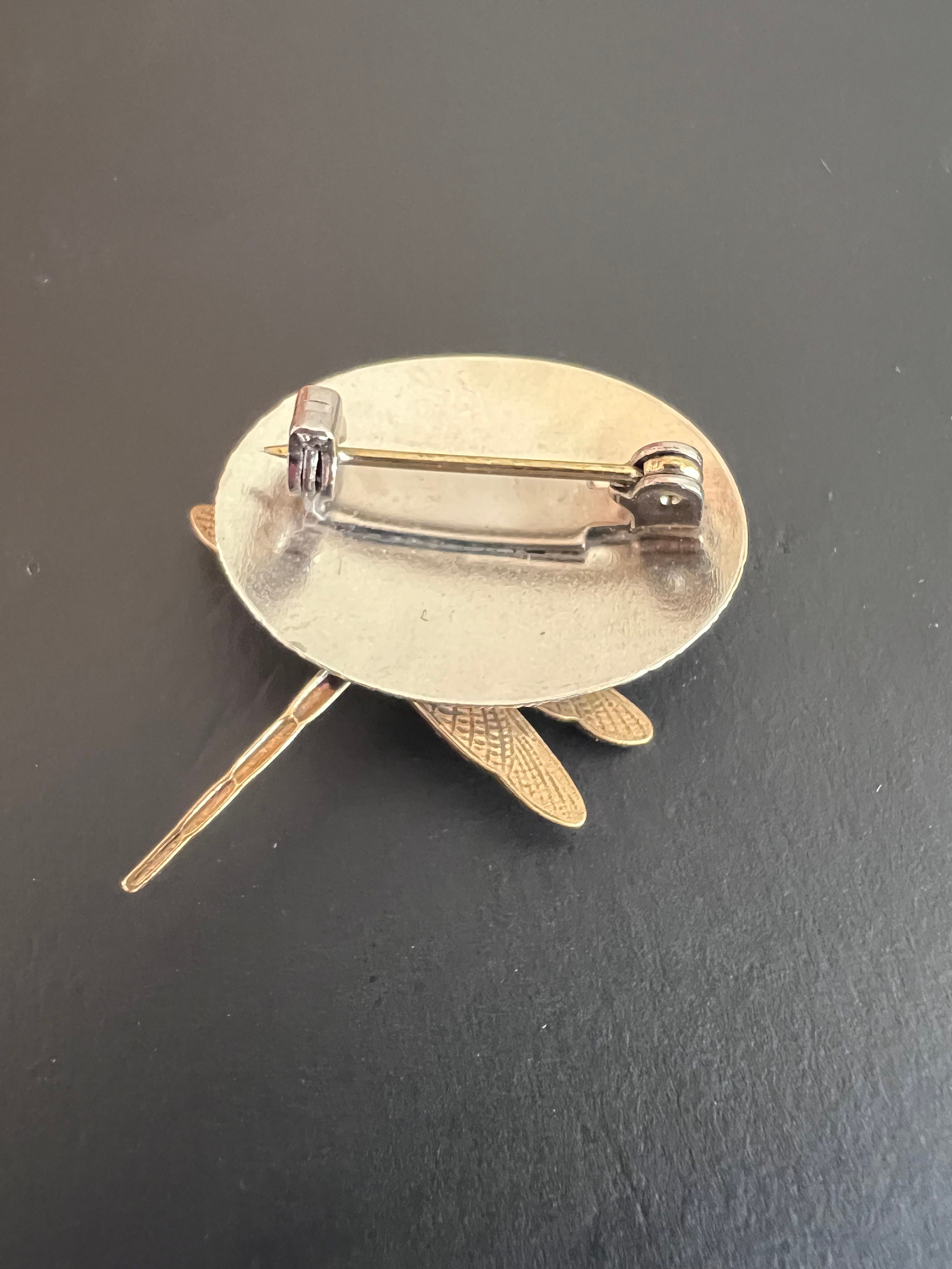 Vintage Silver Jody Coyote Brooch Gold Tone Dragonfly Natural Blue ...