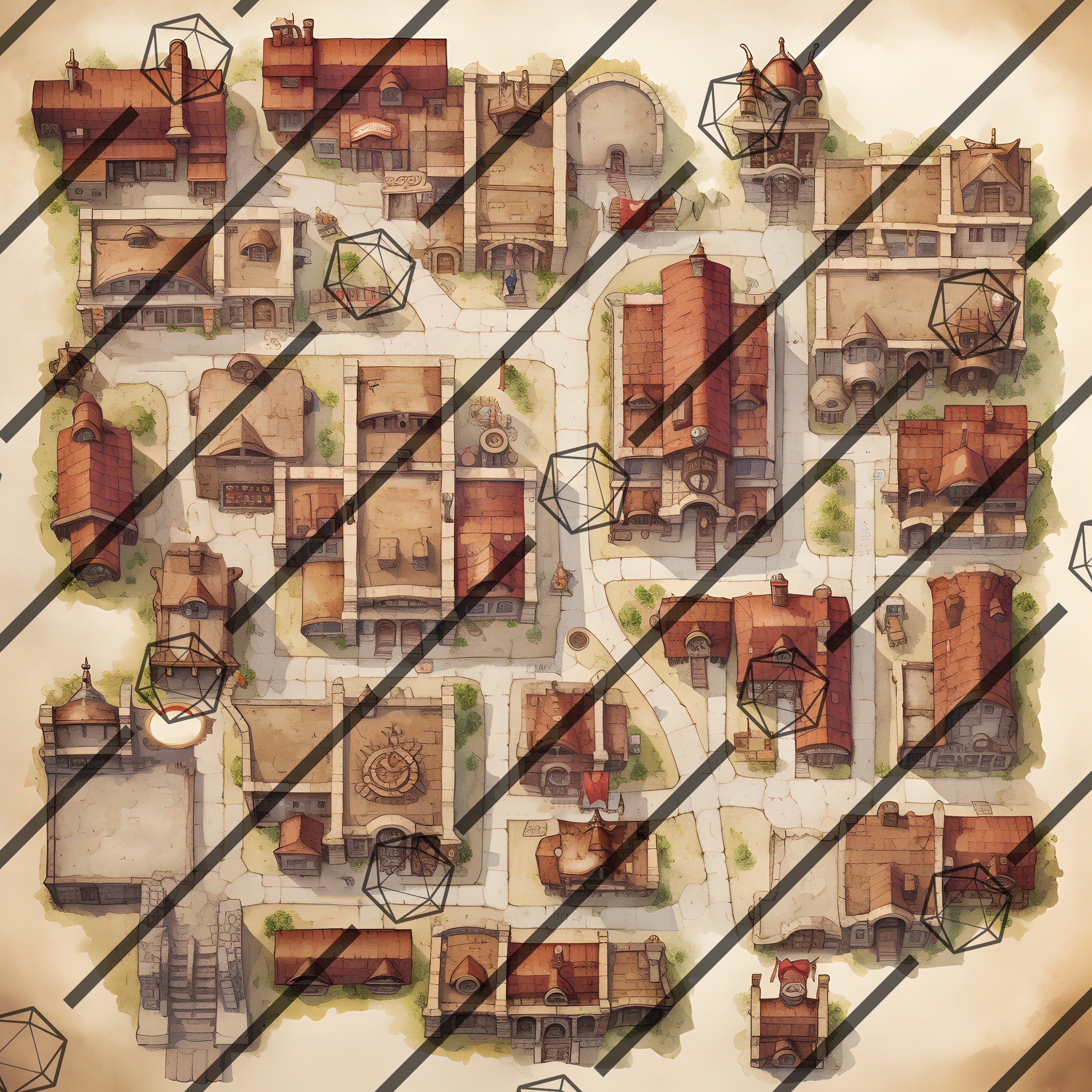 5 Instant Downloadable Dnd Town Maps for D&D Role Playing Map for ...