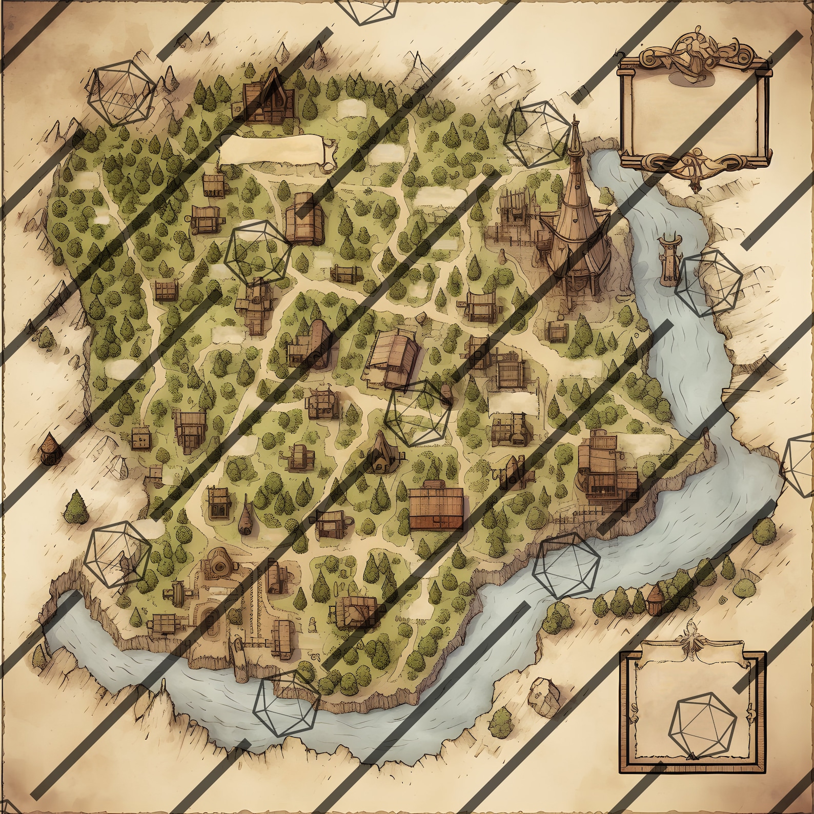 5 Instant Downloadable Dnd Town Maps for D&D Role Playing Map for ...