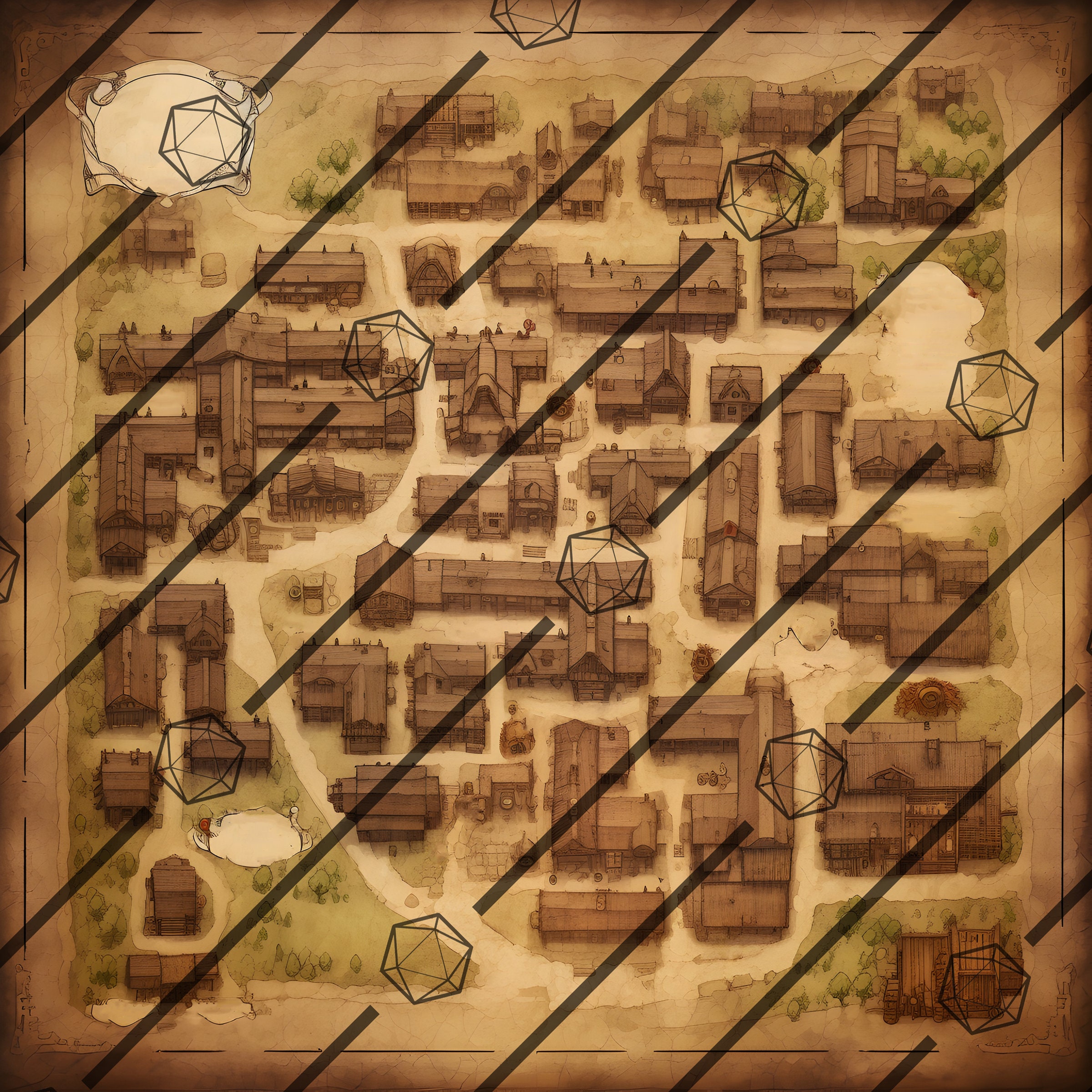 5 Instant Downloadable Dnd Town Maps for D&D Role Playing Map for ...