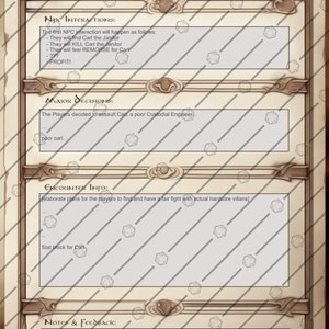 Digital DM Session Notes Editable PDF for Dnd Campaign Notes Sheet ...