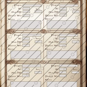 Digital DM Session Notes Editable PDF for Dnd Campaign Notes Sheet ...