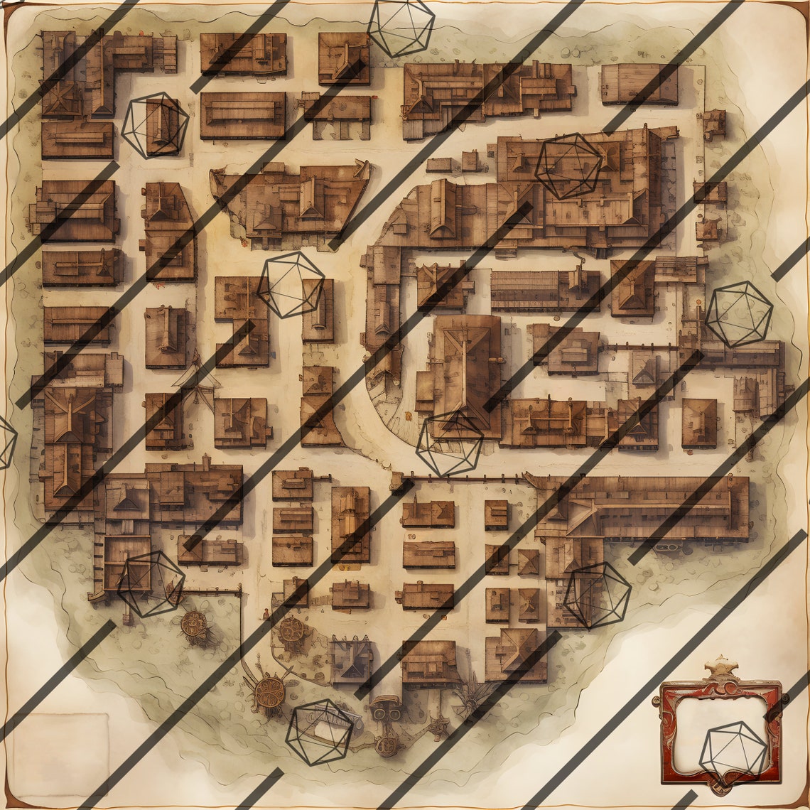 5 Instant Downloadable Dnd Town Maps for D&D Role Playing Map for ...
