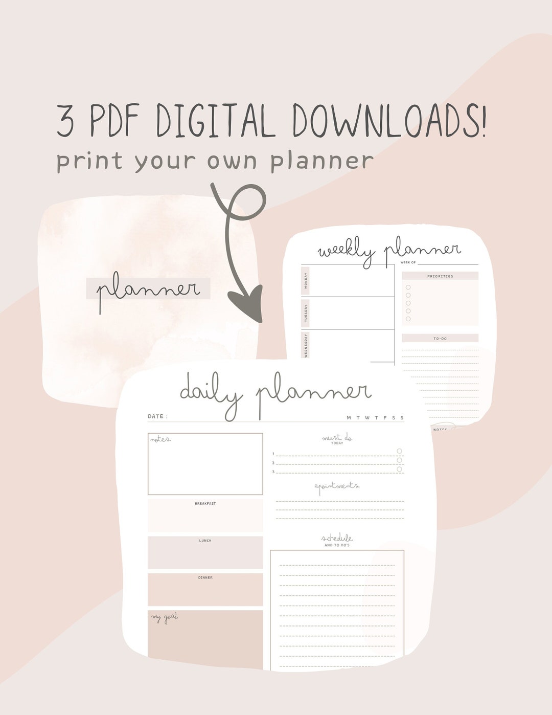 ADHD Planner, Planner Printable, Planner Template, Planner Digital ...