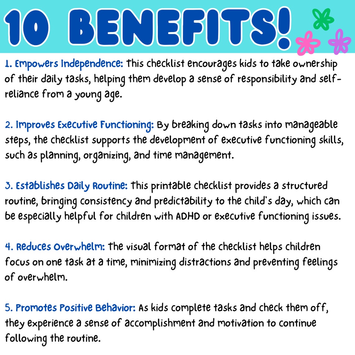 Kids ADHD Checklist Kids ADHD Routine Checklist Kids Chore Chart Kids ...