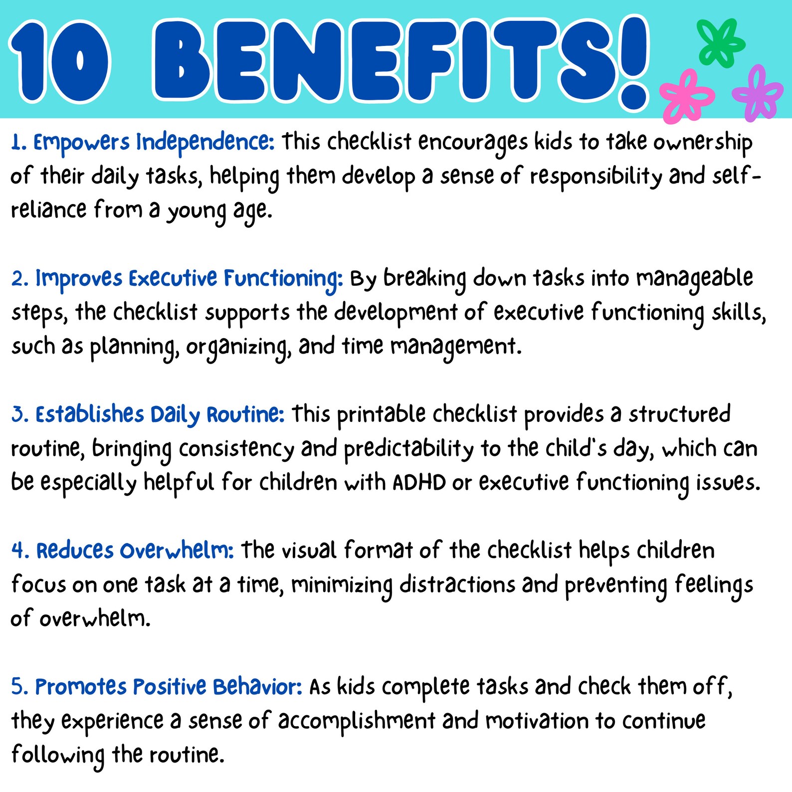 Kids ADHD Checklist Kids ADHD Routine Checklist Kids Chore Chart Kids ...