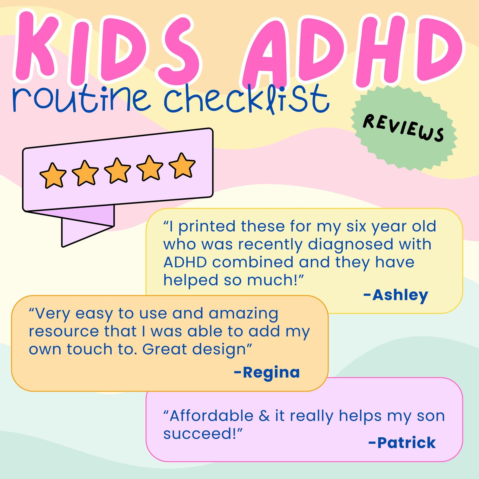 Kids ADHD Checklist - Kids ADHD Routine Checklist - Kids Chore Chart ...