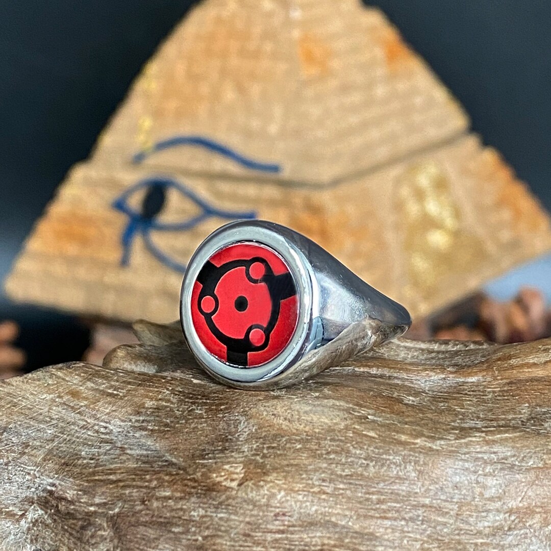 925 Sterling Silver Anime NARUTO Cosplay Ring Vintage Sharingan Ring ...