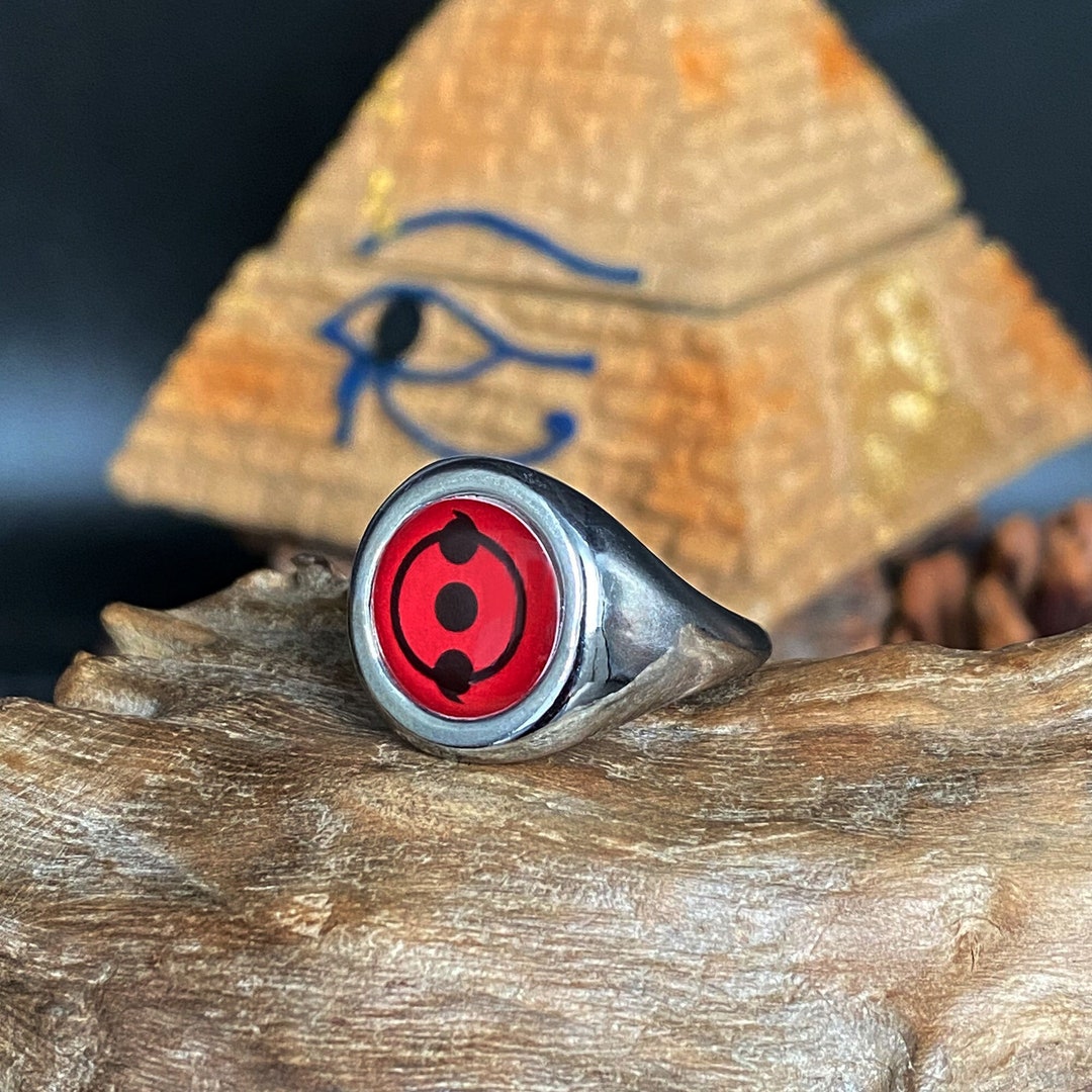 925 Sterling Silver Anime NARUTO Cosplay Ring Vintage Sharingan Band ...