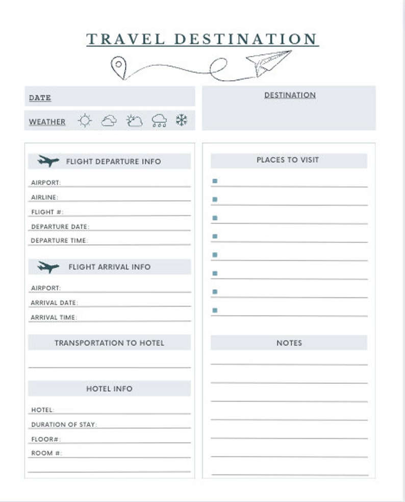Digital Travel Journal for 14 Days of Travel! **DIGITAL/PRINTABLE/PDF ...