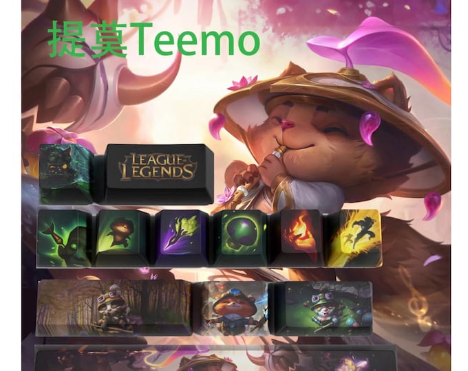 Teemo - The Swift Scout LOL Series Keycap Set, 127 Tasten PBT Für ...