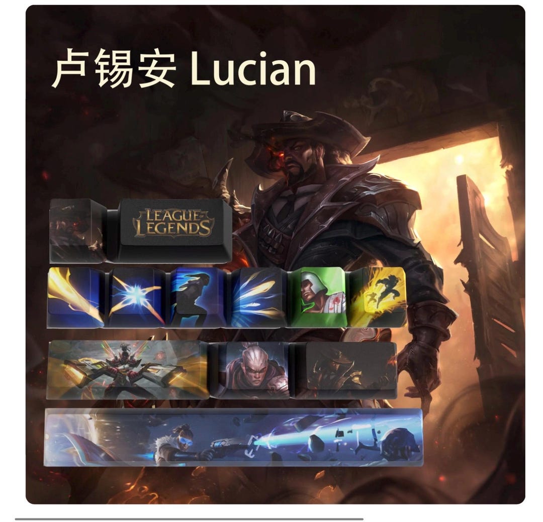 League of Legends Lucian Keycaps OEM Profile Gaming Anime Custom - Etsy UK