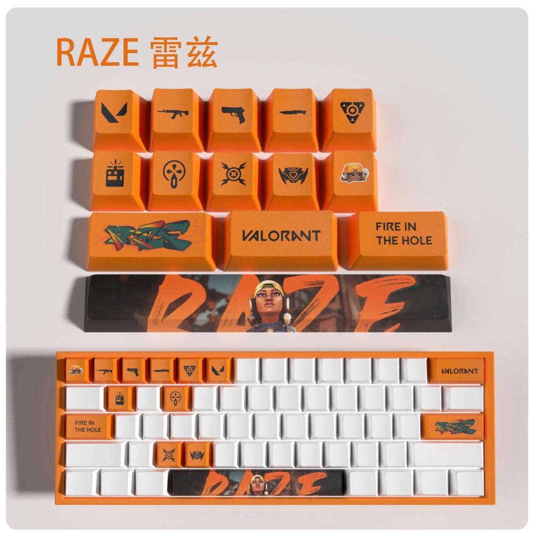 Valorant Raze 14 Set Keycaps | OEM Profile | Gaming | Anime | Custom - Etsy